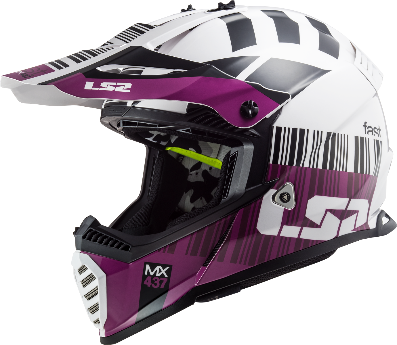 LS2 Gate Xcode Gloss White Violet Helmet 2XL 437G-1326 for sale online ...